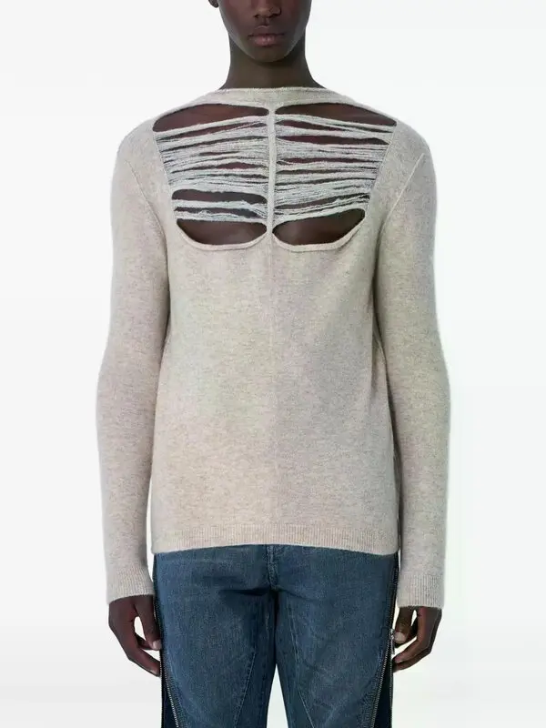 Rick Owens Distressed Crew Neck Sweater
