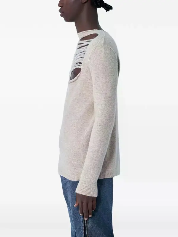 Rick Owens Distressed Crew Neck Sweater