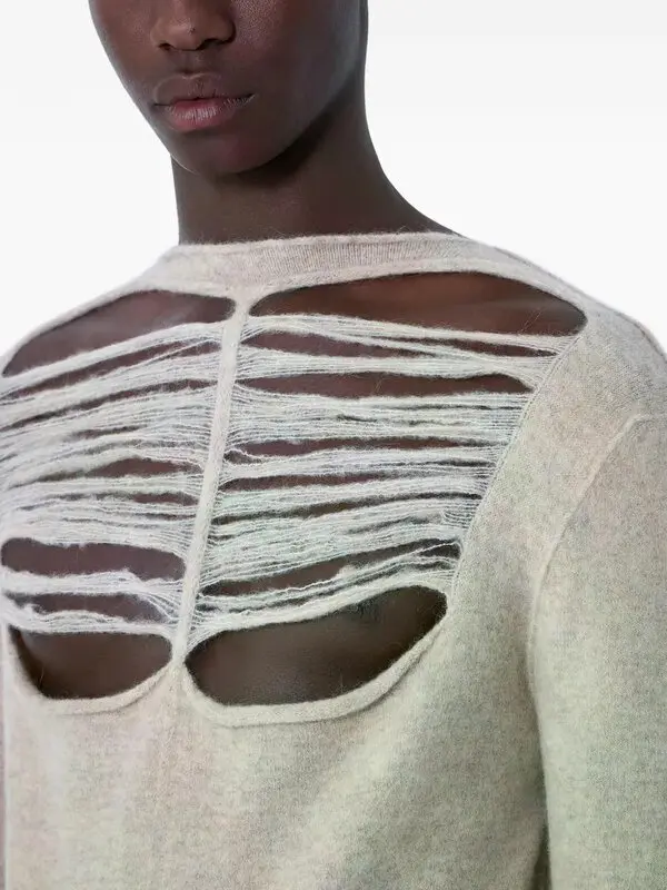 Rick Owens Distressed Crew Neck Sweater