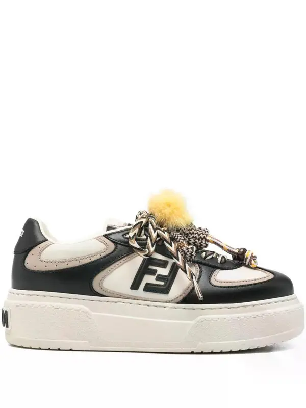 Fendi Logo-plaque Platform Sneakers - Black