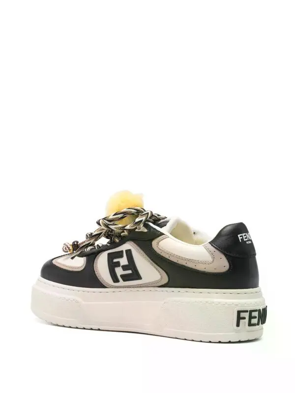 Fendi Logo-plaque Platform Sneakers - Black