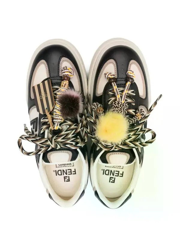 Fendi Logo-plaque Platform Sneakers - Black