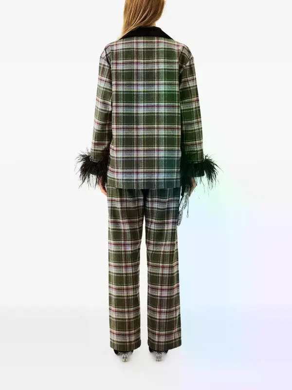 Sleeper Checked Detachable-feathers Pajama