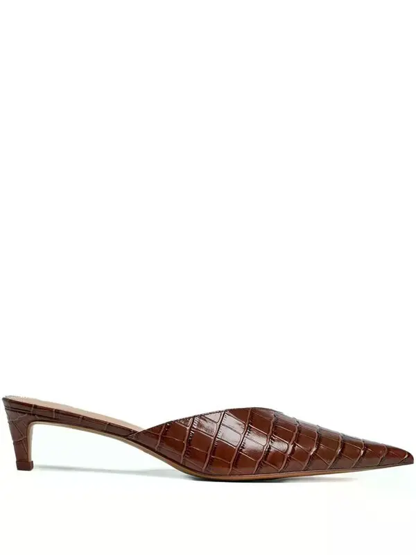 12 STOREEZ 40mm Crocodile-embossed Pointed-toe Mules