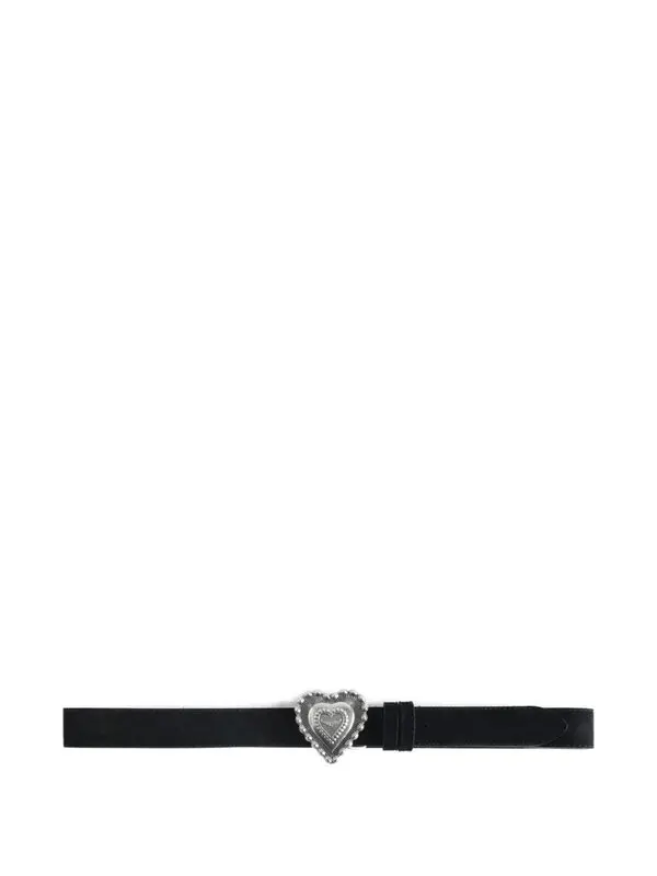 Zadig&Voltaire Santa Fe Heart Buckle Belt - Black