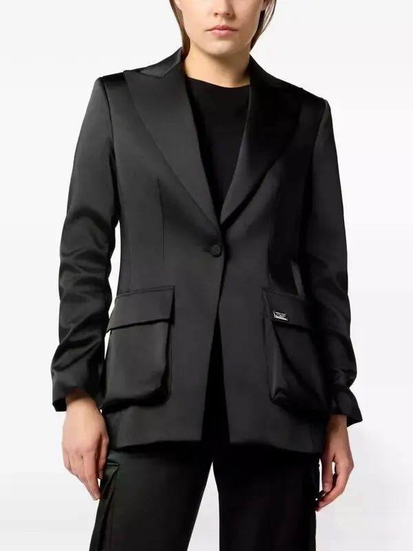 Philipp Plein Satin Cargo Blazer