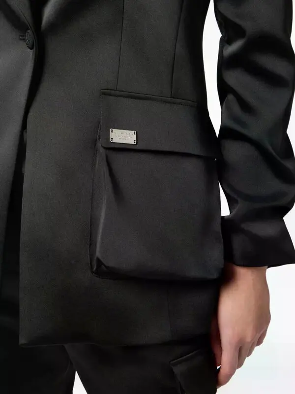 Philipp Plein Satin Cargo Blazer