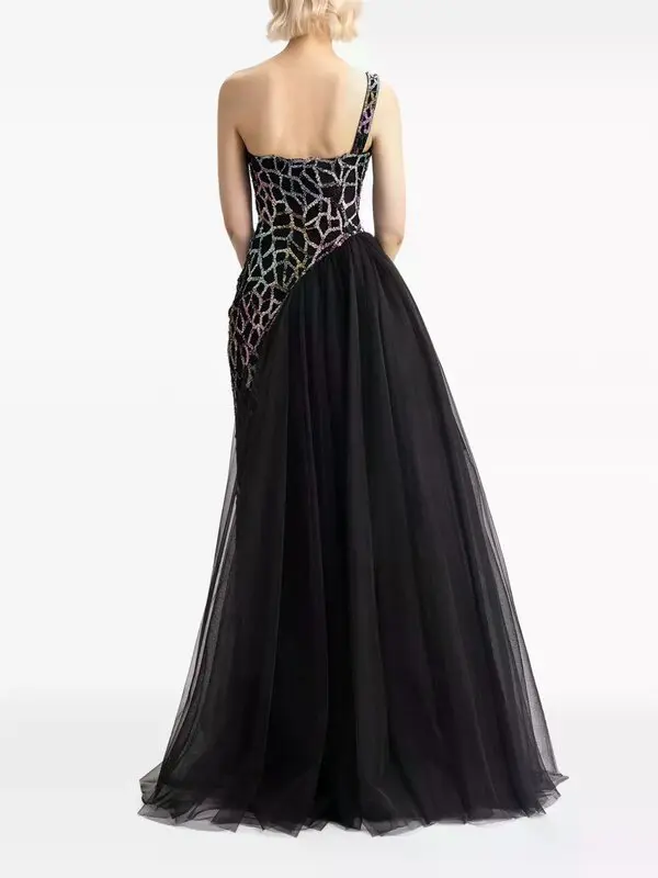 GEMY MAALOUF Beaded Asymmetrical Gown
