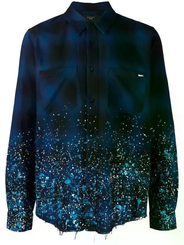 Amiri Crystal Painter Flannel Casual Button-down Shirts