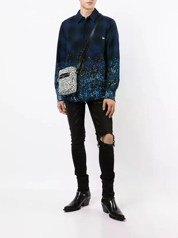 Amiri Crystal Painter Flannel Casual Button-down Shirts