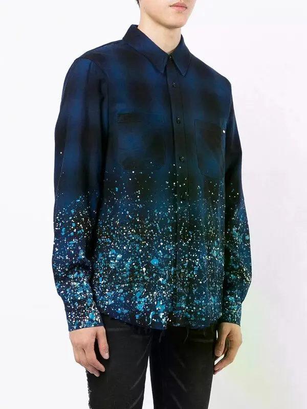 Amiri Crystal Painter Flannel Casual Button-down Shirts