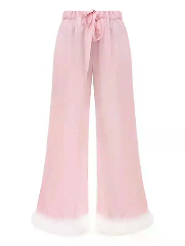 Sleeper Feather Trim Trousers - Pink