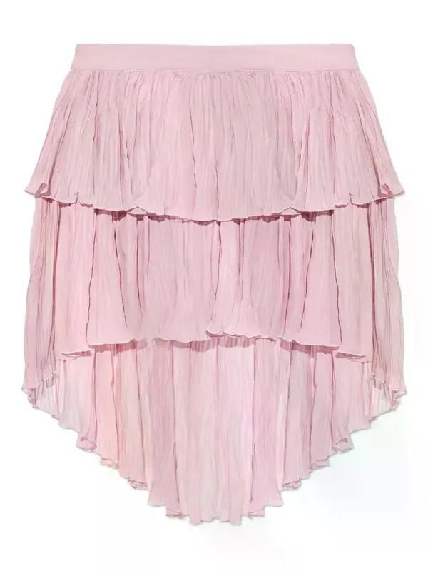 Blumarine Ruffled Asymmetrical Tiered Skirt - Pink