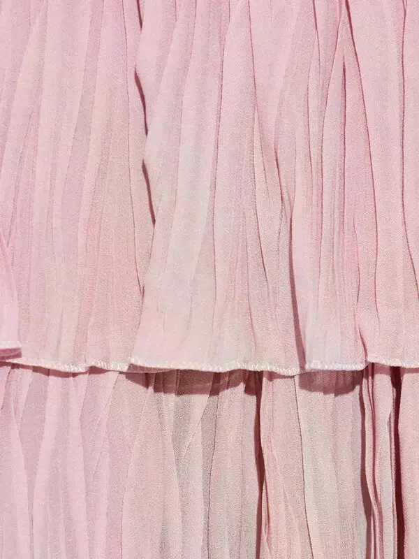 Blumarine Ruffled Asymmetrical Tiered Skirt - Pink