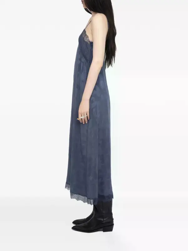 Zadig&Voltaire Paisley-pattern Lace-trim Dress - Blue