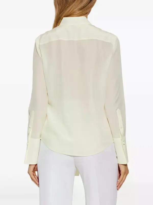 Alexander McQueen Ruffled Silk Top - Neutrals