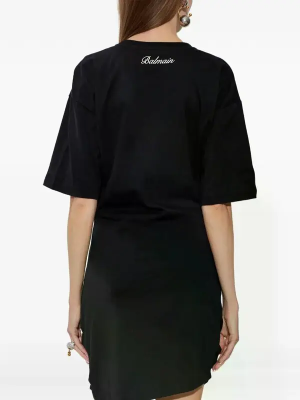 Balmain T-shirt Dress With Ruched Detailing