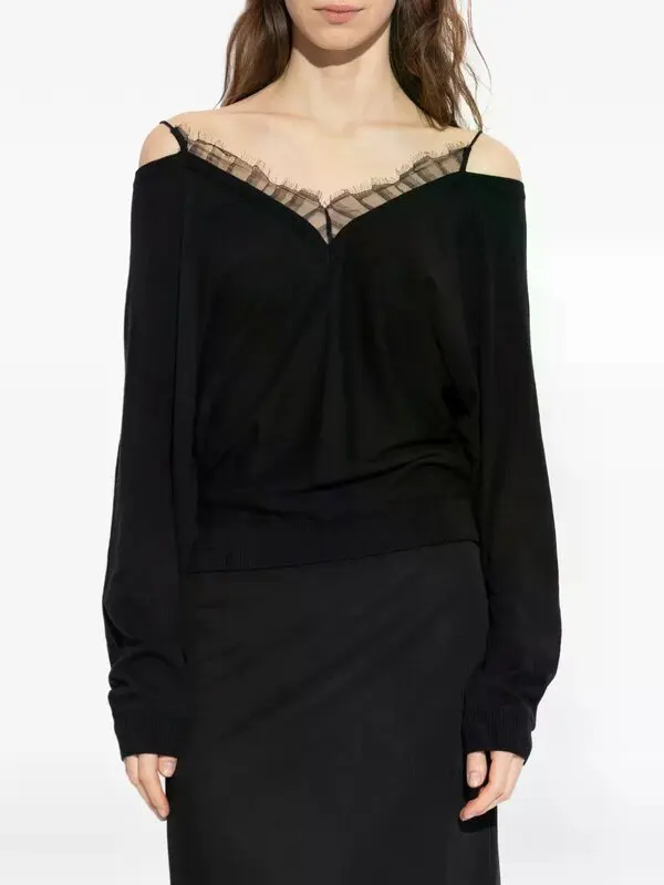 IRO PARIS Lace V-neck Sweater
