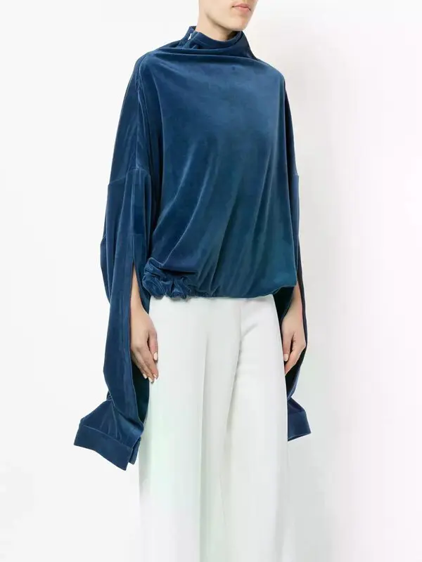 PAULA KNORR Velour Draped Top
