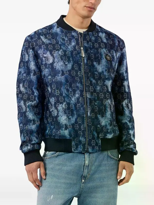 Philipp Plein Monogram Jacquard Bomber Jacket