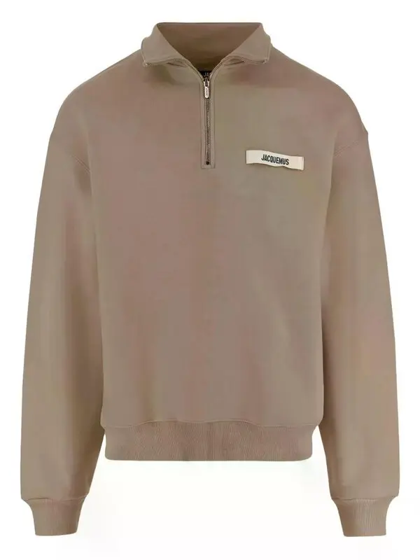Jacquemus Grosgrain High-collar Logo Sweatshirt - Neutrals