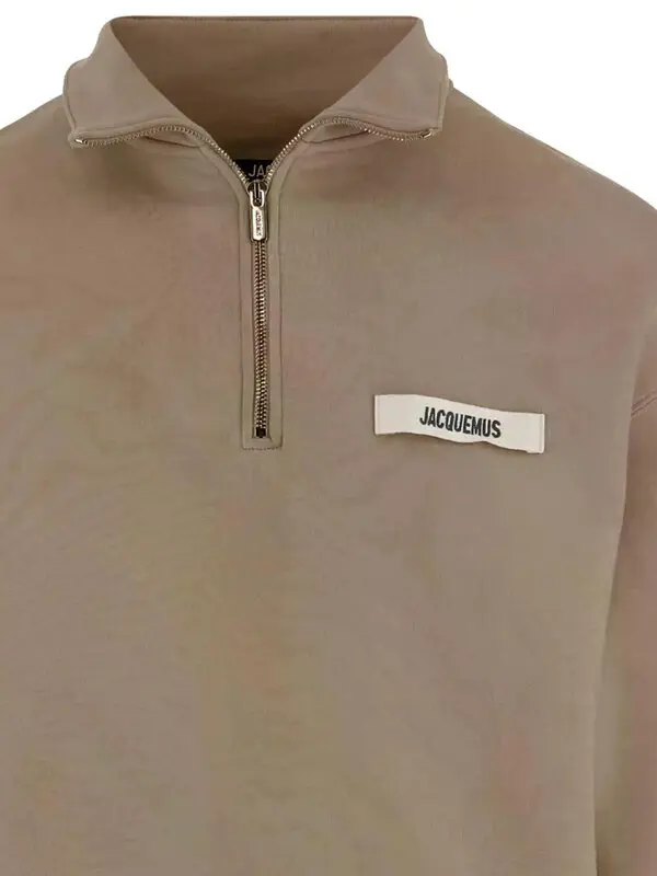 Jacquemus Grosgrain High-collar Logo Sweatshirt - Neutrals