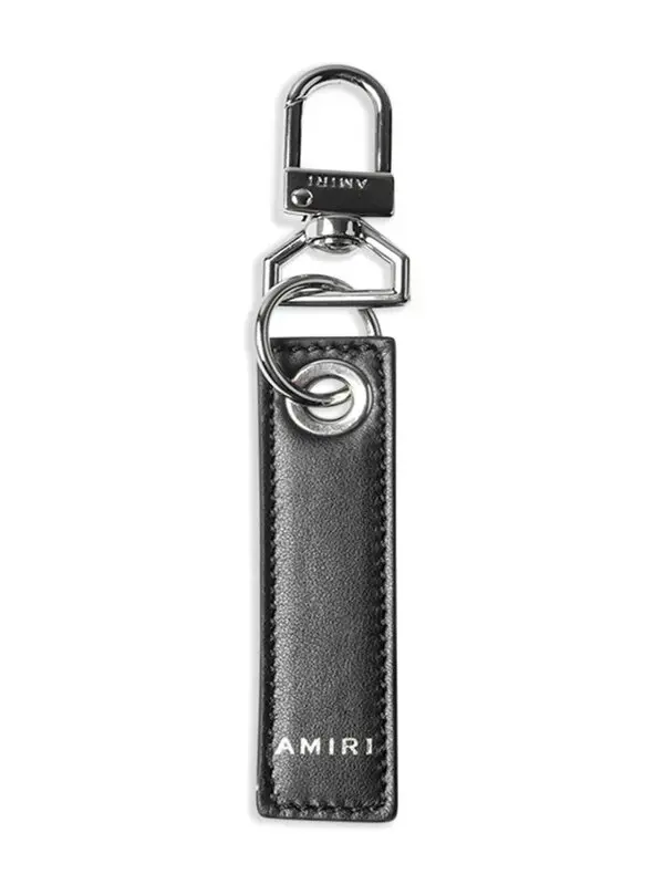Amiri Leather Tag Keychain - Black