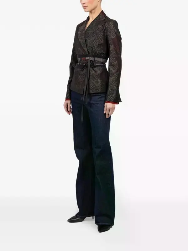IBRIGU Geometric-print Belted Jacket
