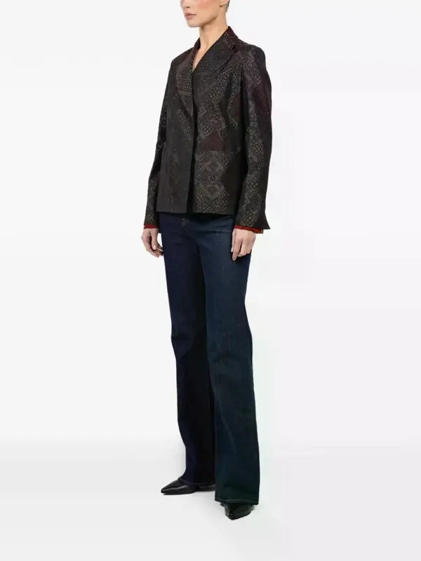 IBRIGU Geometric-print Belted Jacket