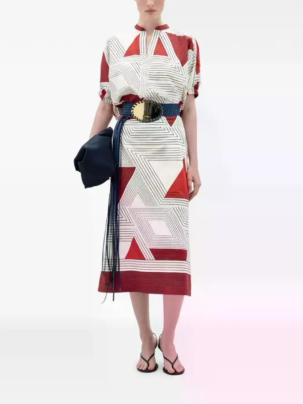 Silvia Tcherassi Atira Geometric Midi Skirt