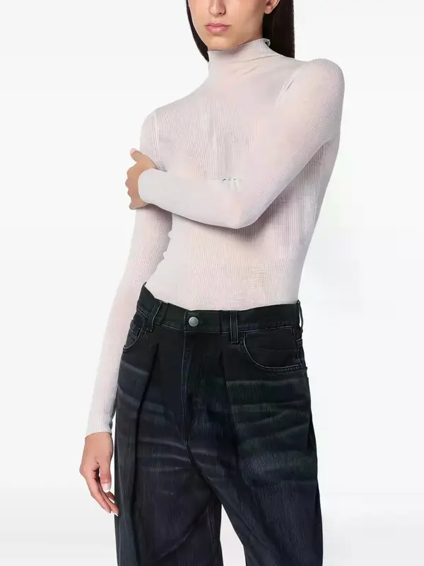 6397 Ribbed Roll-neck Sweater - Neutrals