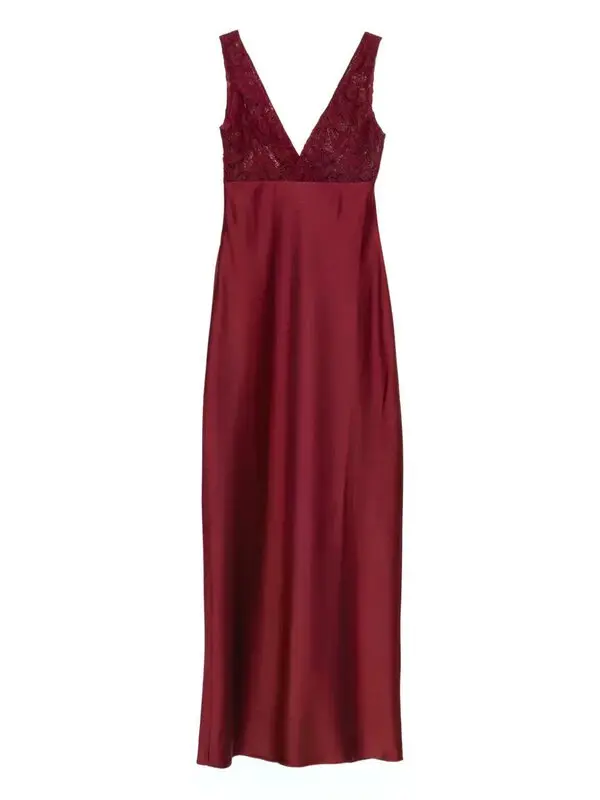 ATU BODY COUTURE Lace V-neck Maxi Dress - Red