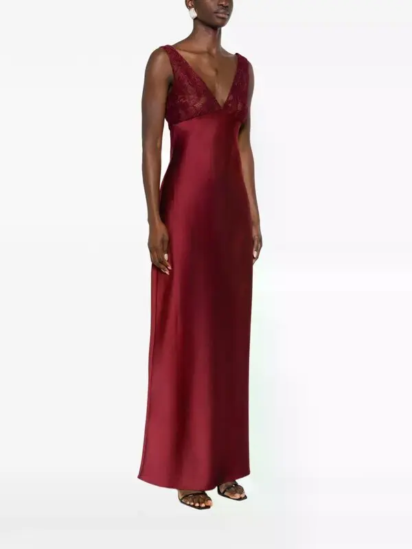 ATU BODY COUTURE Lace V-neck Maxi Dress - Red