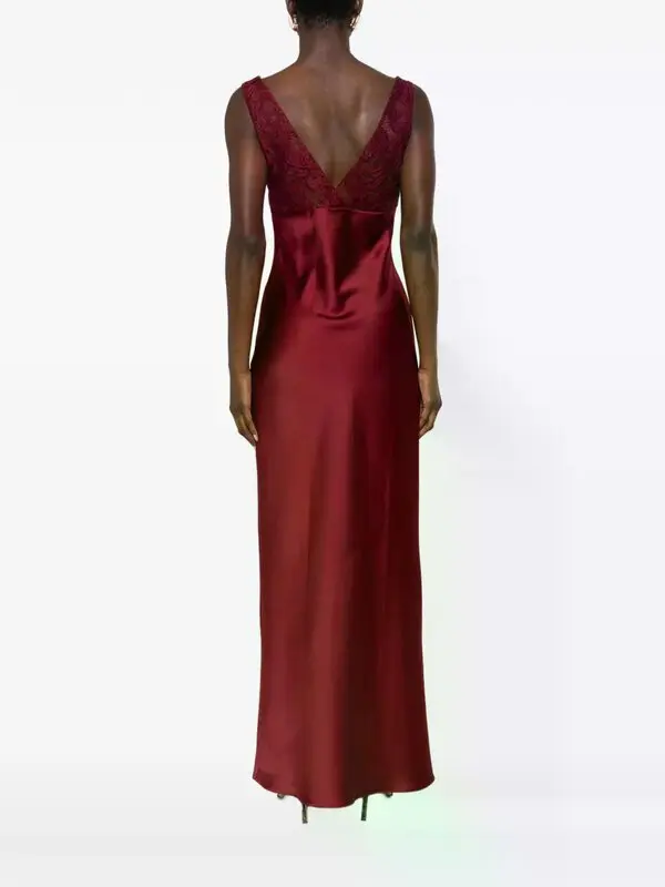 ATU BODY COUTURE Lace V-neck Maxi Dress - Red