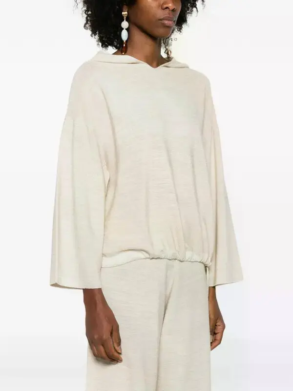 Fabiana Filippi Hooded Drawstring Sweater - Neutrals
