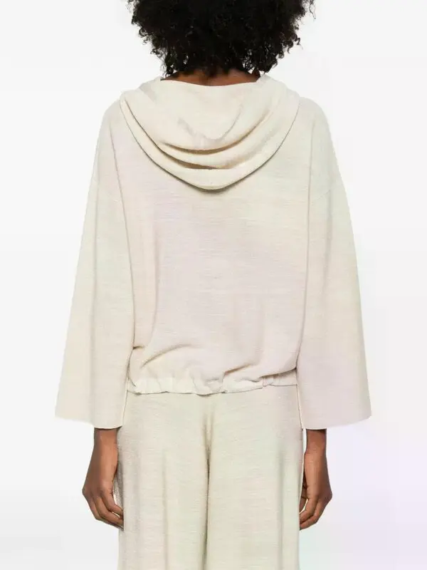 Fabiana Filippi Hooded Drawstring Sweater - Neutrals