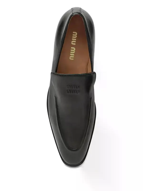 Miu Miu Embossed Logo Loafers