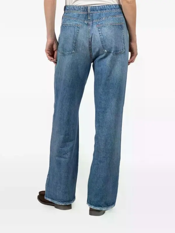 Rag & Bone Wide Leg Distressed Jeans
