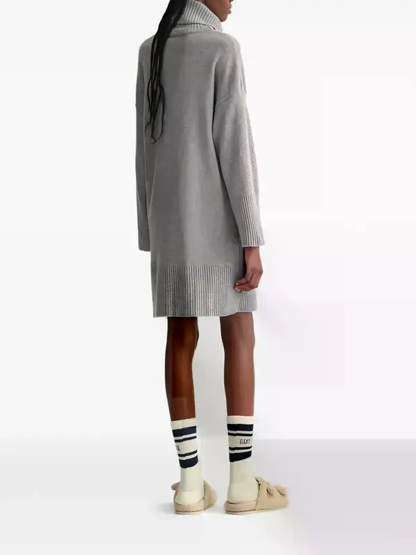 Gant Roll-neck Ribbed Mini Dress