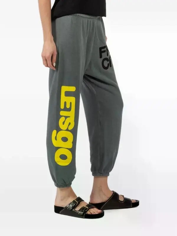 FREECITY Logo Print Track Pants - Grey