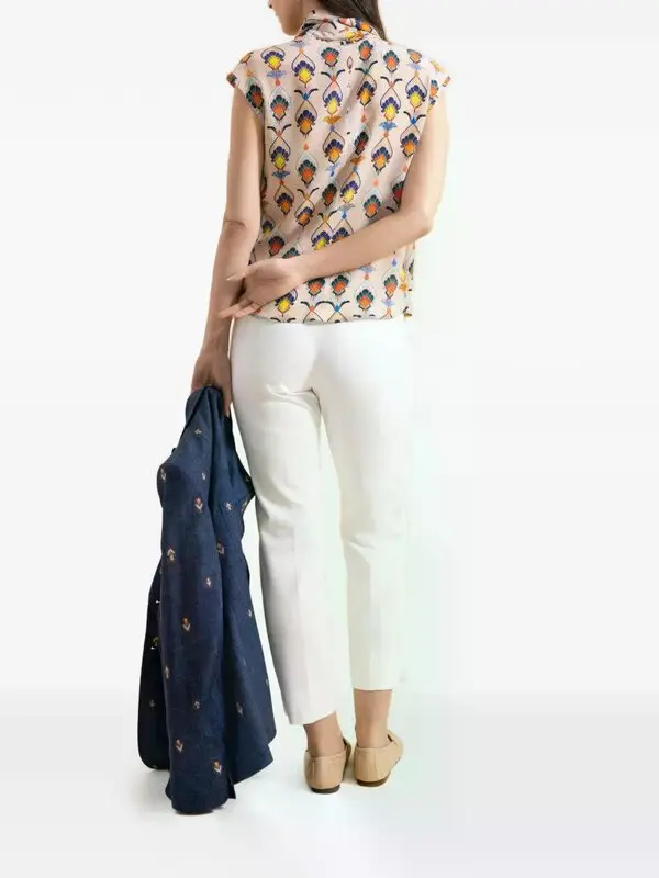 MAISON COMMON Printed Silk Blouse