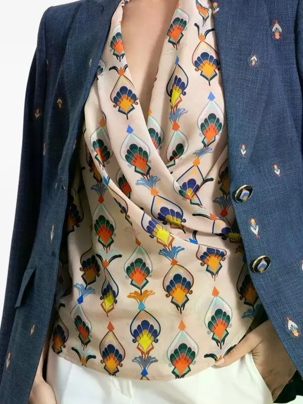 MAISON COMMON Printed Silk Blouse