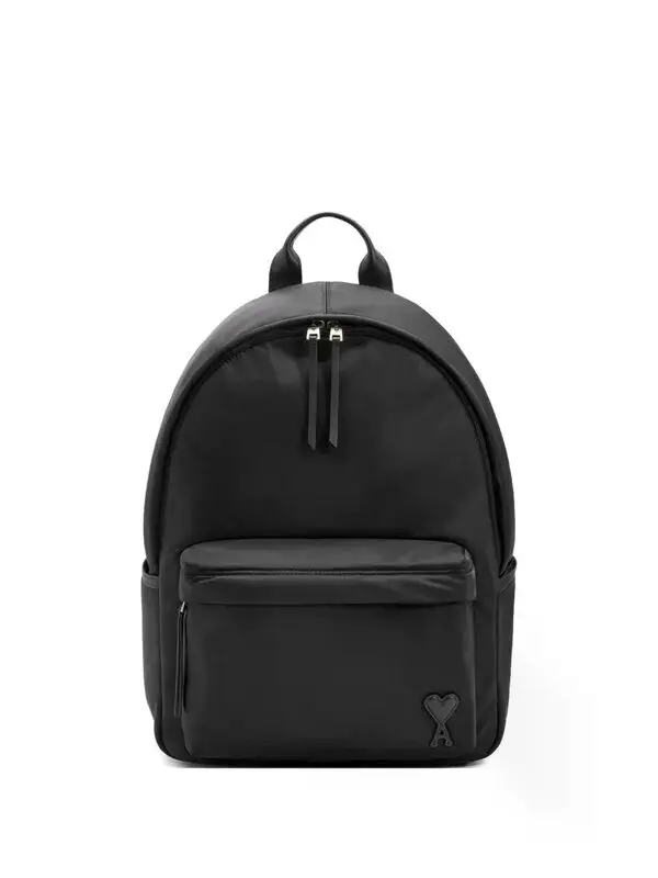 AMI Paris Logo-detail Backpack - Black