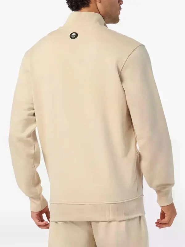 BILLIONAIRE Logo-print Half-zip Sweatshirt - Neutrals