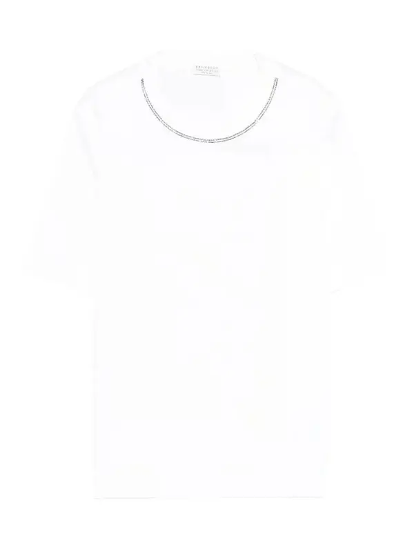 Brunello Cucinelli Embellished T-shirt - White