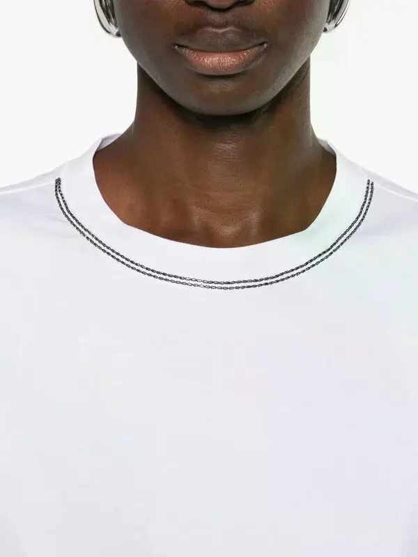 Brunello Cucinelli Embellished T-shirt - White