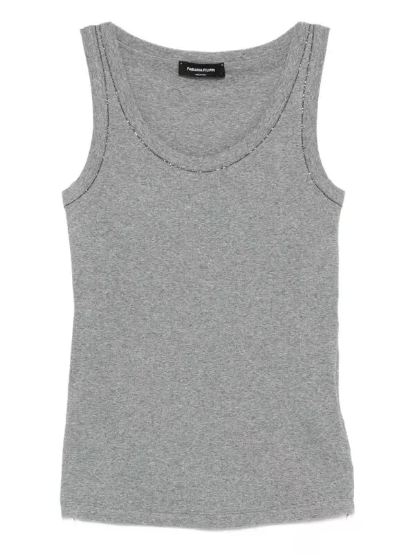 Fabiana Filippi Embellished Scoop Neck Tank Top