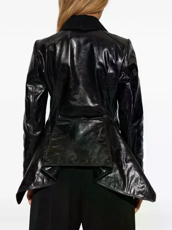 Alexander McQueen Leather Jacket With Corduroy-collar - Black