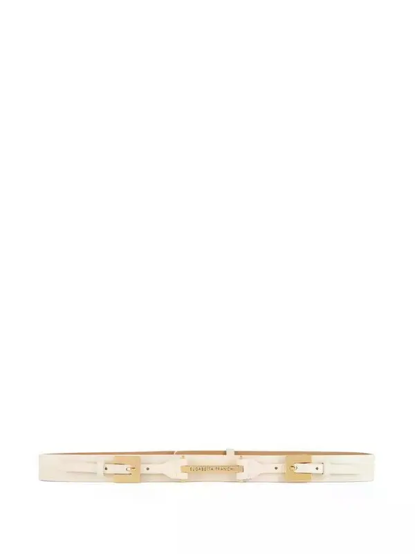 Elisabetta Franchi Logo Buckle Belt - Neutrals