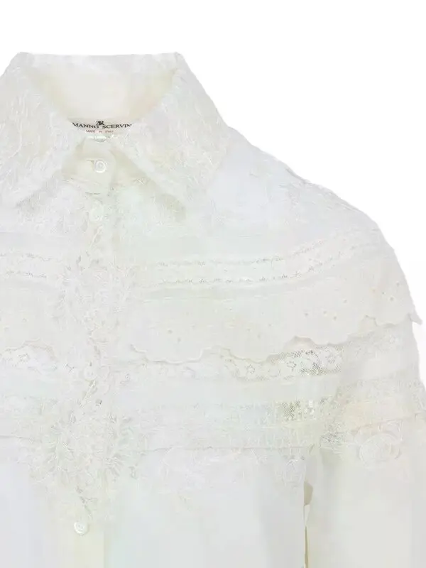 Ermanno Scervino Lace Detail Buttoned Shirt